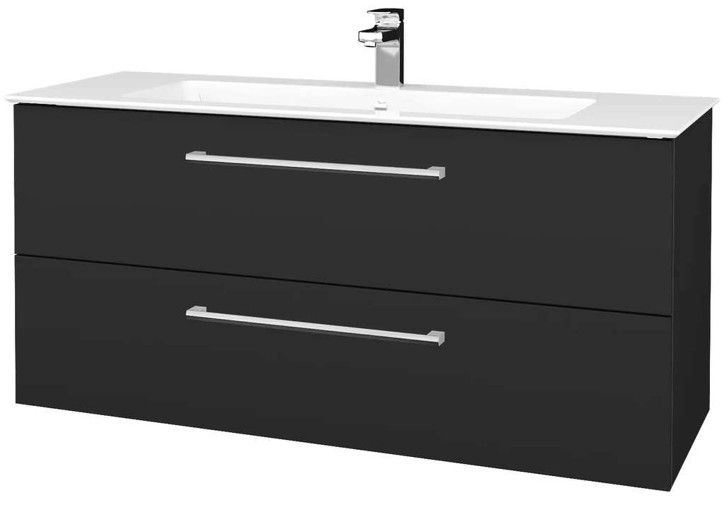 Dřevojas Koupelnová skříň GIO SZZ2 120 Varianta: N01 Bílá lesk / Úchytka T06 / D06 Ořech