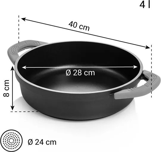 TESCOMA Pánev hluboká SmartCLICK ø 28 cm, 2 úchyty