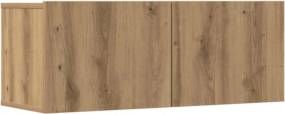 Sada 7 kusů nástěnné TV skříňka dub artisan kompozitní dřevo 3329014