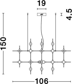Závěsné LED svítidlo NOVA LUCE ATOMO 84W 3000K 9180630 stmívatelné Triac