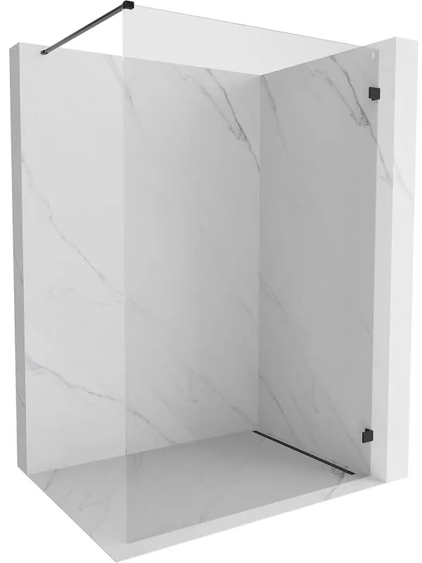 Mexen Lunar sprchová stěna pravá 60 x 200 cm, 8mm čiré sklo, černá matná, 830-060-000-70-00-P