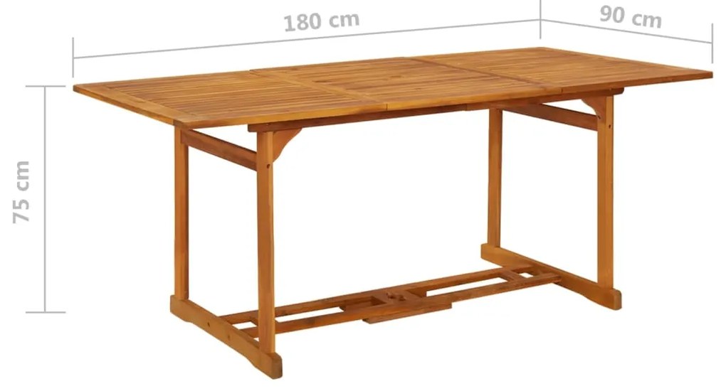 vidaXL Marketos Zahradní jídelní stůl 180 x 90 x 75 cm masivní akáciové dřevo