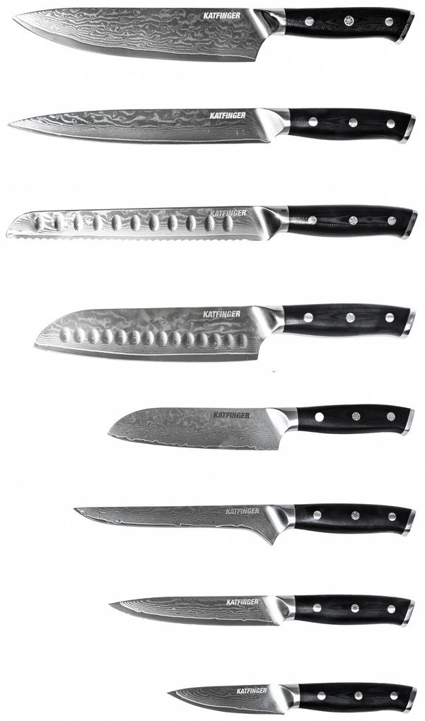 KATFINGER | Profi Black | sada damaškových nožů 8ks | KFs005