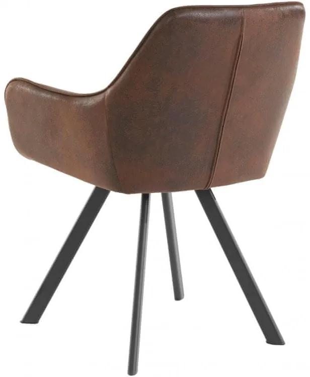 Danish style Jídelní židle Polka, mikrovlákno, černá / hnědá
