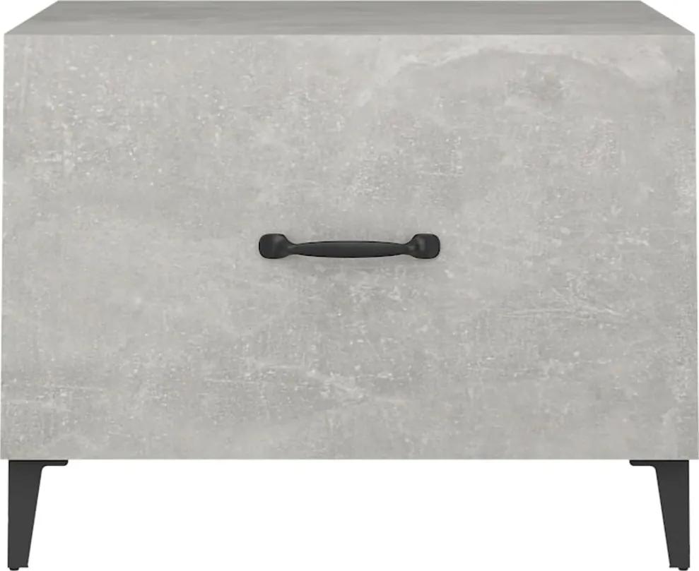 vidaXL Konferenční stolek s kovovými nohami 50x50x40 cm [812734] Barva: Betonová šedá