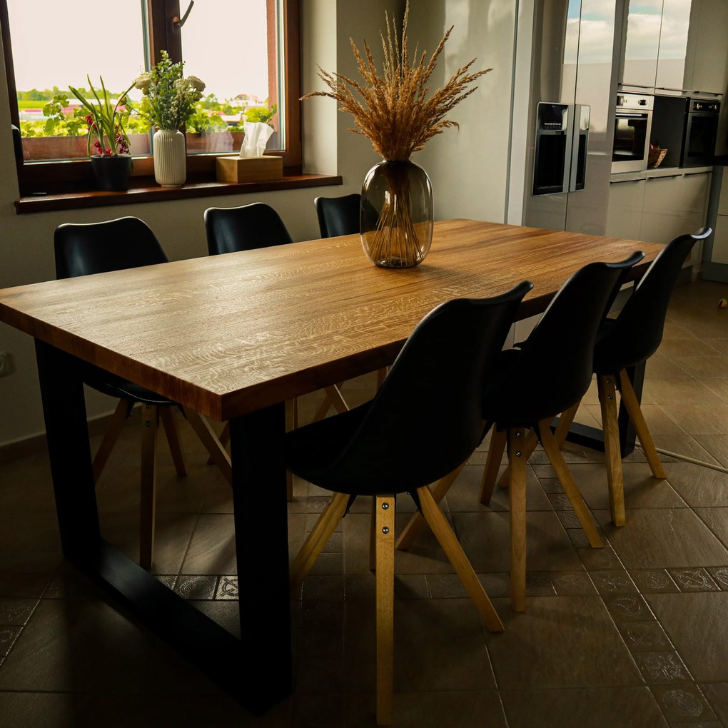 Wudboys Jidelní stůl - Square No.1 Barva kovu: Černá, Dřevo: Jasan, Rozměr: 1600X900, moderní skandinávský styl
