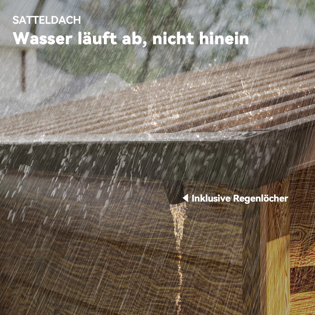 Outsunny Kovový Zahradní Kůlna s Dřevěným Vzhledem 3 m² 152 x 235,7 x 208,7 cm Sklad pro Nástroje s Šikmou Střechou, Okny a Dvoubarevnými Posuvnými D…