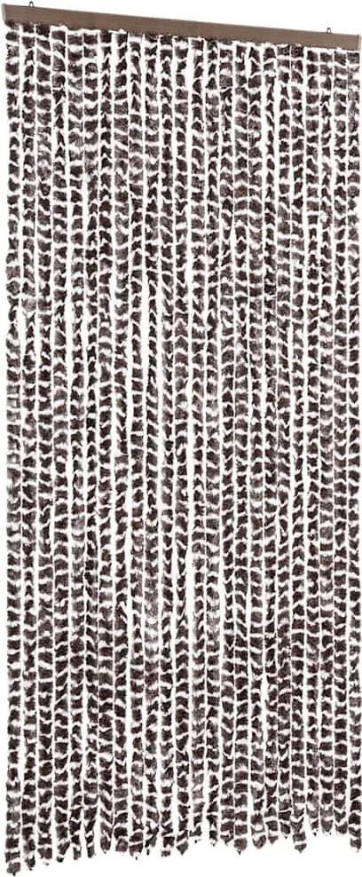 Závěs proti hmyzu hnědý a bílý 100 x 220 cm Chenille 325453