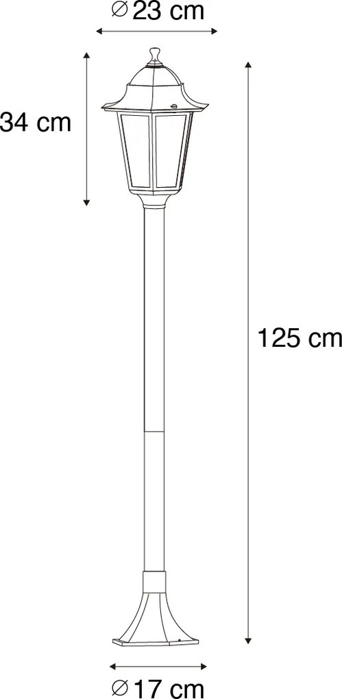 Klasické stojací venkovní svítidlo tmavě zelené 125 cm IP44 - New Orleans