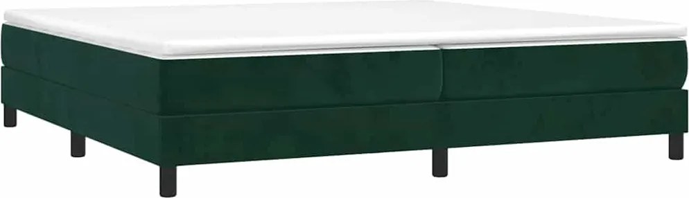 Box spring postel s matrací tmavě zelená 200x200 cm samet 3144354