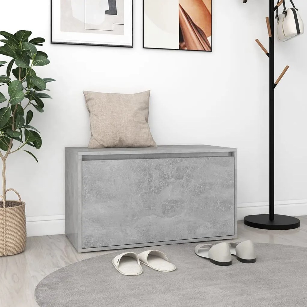 Lavice do předsíně 80x40x45 cm betonově šedá kompozitní dřevo