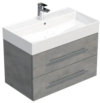Koupelnová skříňka s umyvadlem SAT Cube Way 80x53x46 cm beton mat CUBE46802BESAT