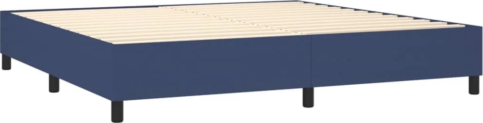 Box spring postel s matrací a LED modrá 200x200 cm textil 3138347