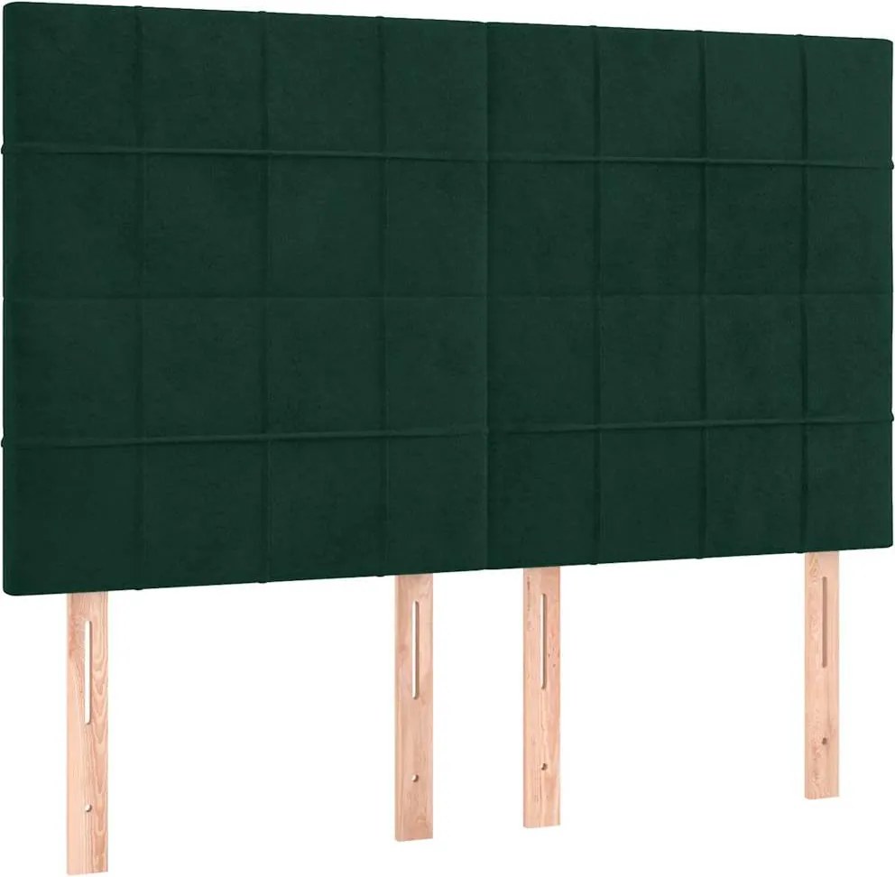 Rám postele bez matrace tmavě zelená 140 x 200 cm samet 3125760