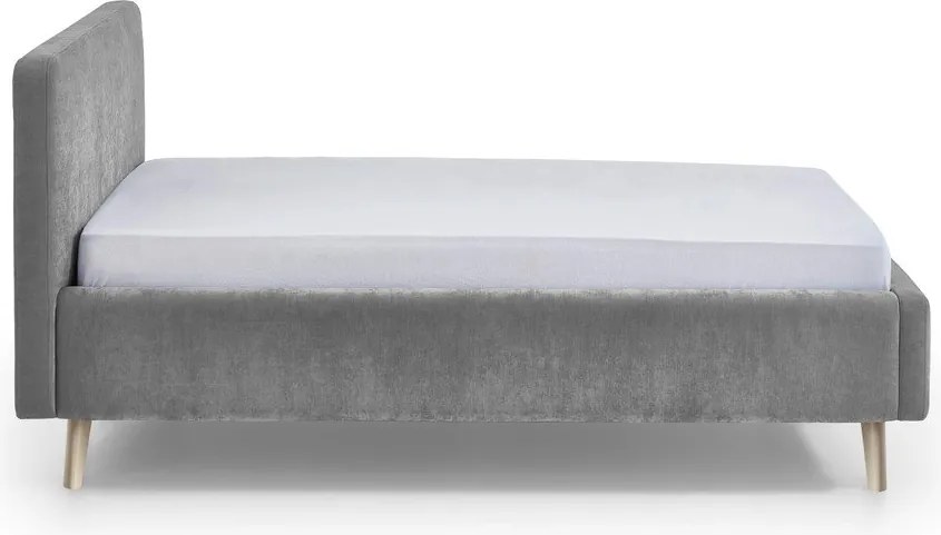 Šedá čalouněná dvoulůžková postel bez roštu 140x200 cm Mattis – Meise Möbel