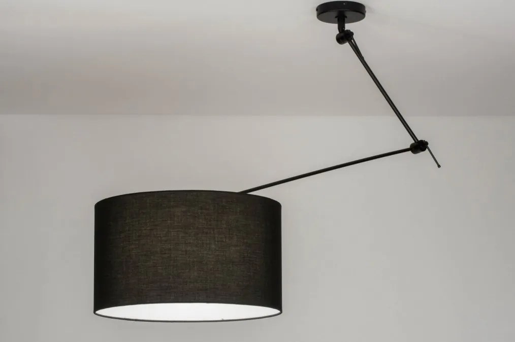 Závěsné designové černé svítidlo nad stůl Snap Light Black and Black