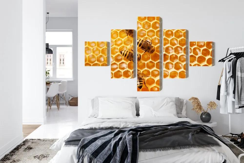Vícedílný obraz Včely Na Plástev Nedostatek Nedostatek Plátno Canvas 150x90