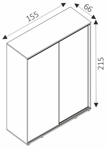 MARIDEX SKŘÍNĚ Šatní skříň - PENELOPA 155, matná bílá