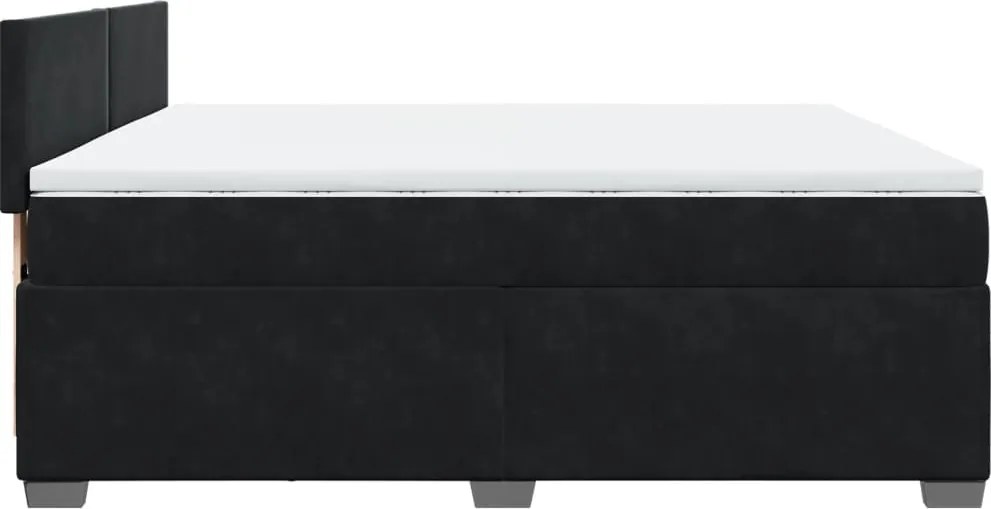 Box spring postel s matrací černá 200x200 cm samet 3288698