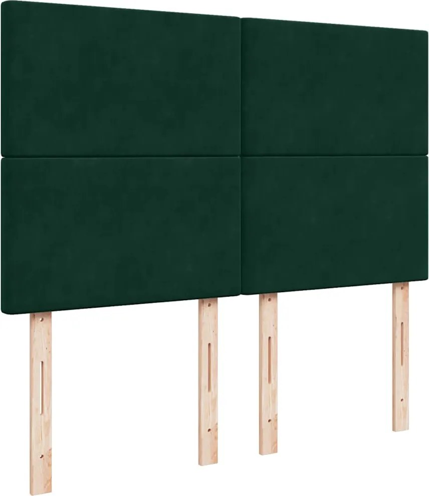 Box spring postel s matrací tmavě zelená 140x200 cm samet 3292355