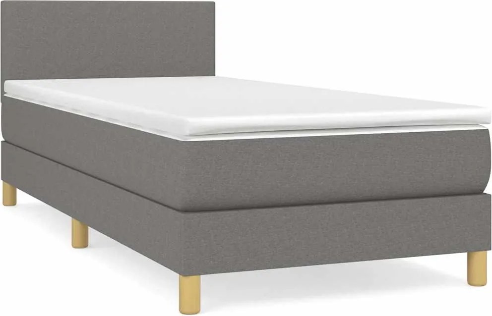 Box spring postel s matrací tmavě šedá 80 x 200 cm textil 3140410