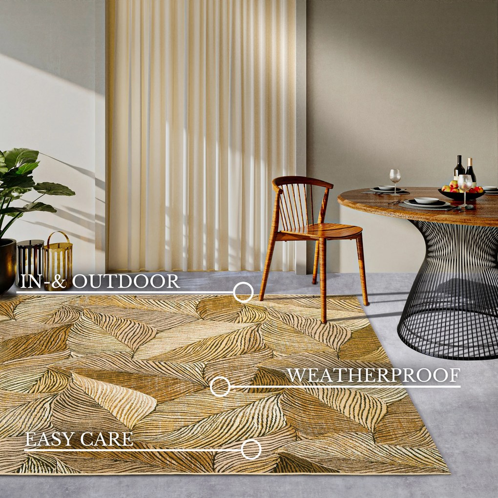 Villeroy & Boch Kusový koberec 106059 Gold, Black – na ven i na doma, 120x180, žlutá, chodba / předsíň