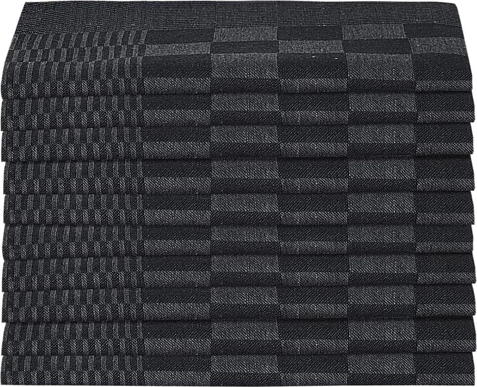 vidaXL Kuchyňské utěrky 10 ks černé a bílé 50 x 70 cm bavlna [136276] Barva: Černá a šedá