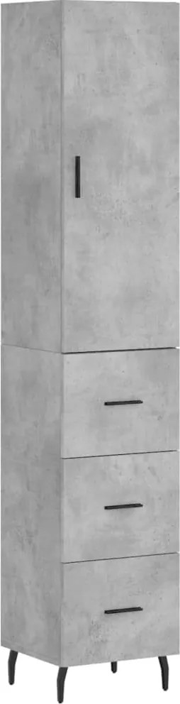 Skříň highboard betonově šedá 34,5x34x180 cm kompozitní dřevo 3198869