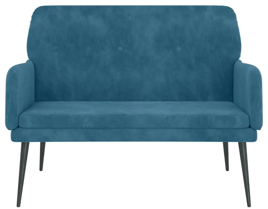 Lavice modrá 108 x 79 x 79 cm samet