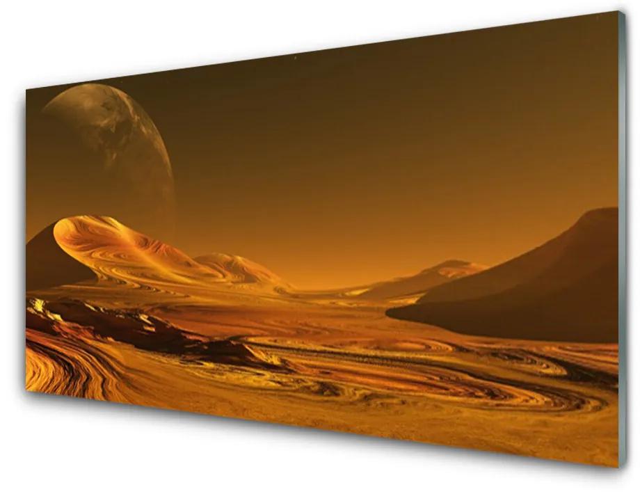 Obraz na skle Poušť Vesmír Krajina 125x50 cm