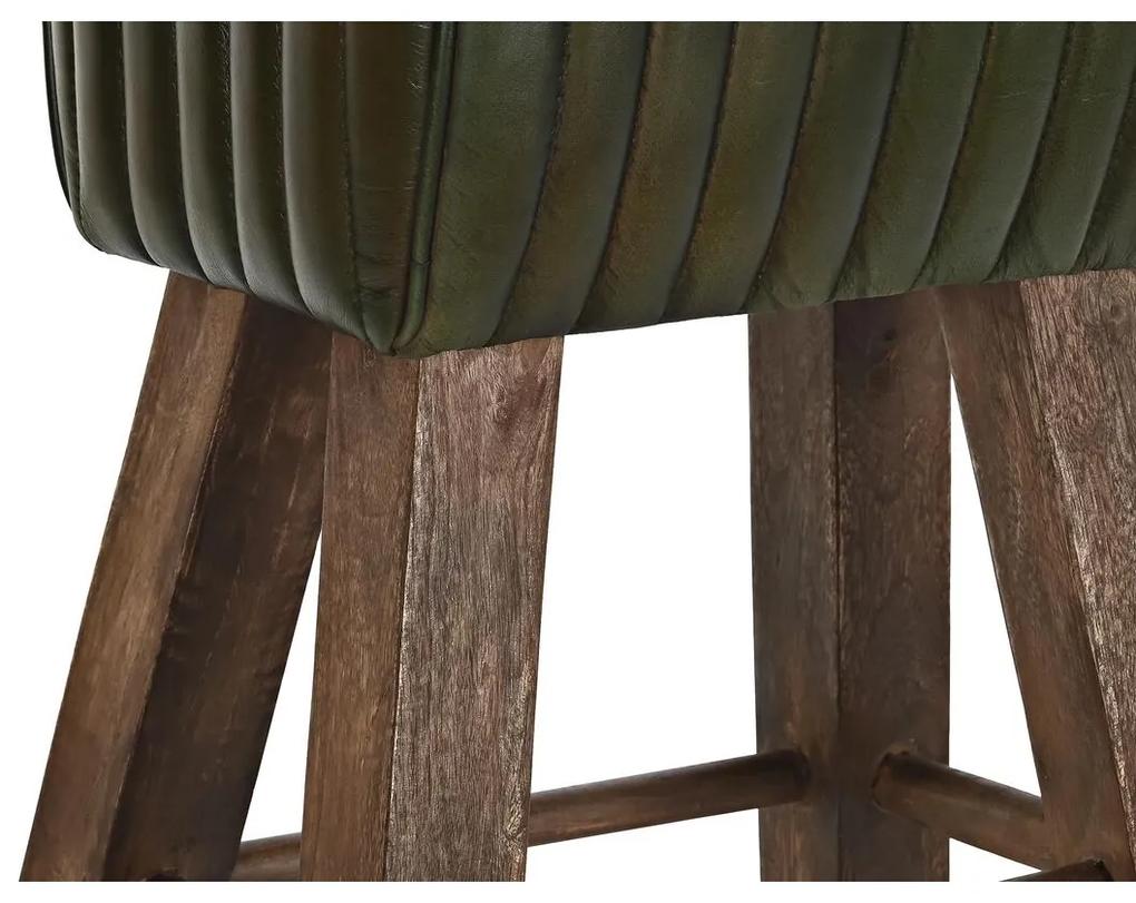 Stolička DKD Home Decor, dřevo a kůže (41 x 30 x 79 cm)