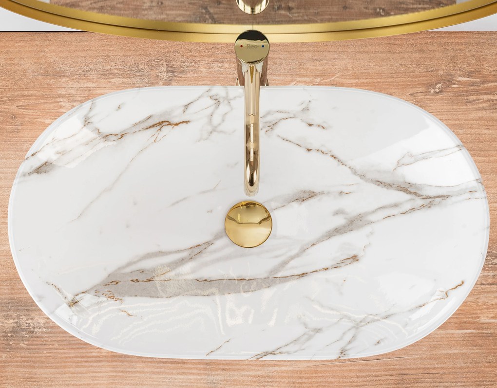 Rea Royal 60 umyvadlo, 62 x 36 cm, napodobenina kamene Lava, REA-U8597