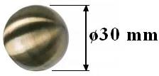 Garnýž kovová 260 cm dvouřadá - dvojitá 19 Koule crystal mosaz