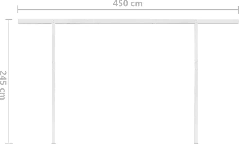 vidaXL Ručně zatahovací markýza se sloupky 5 x 3,5 m [3070058] Barva: Vícebarevný