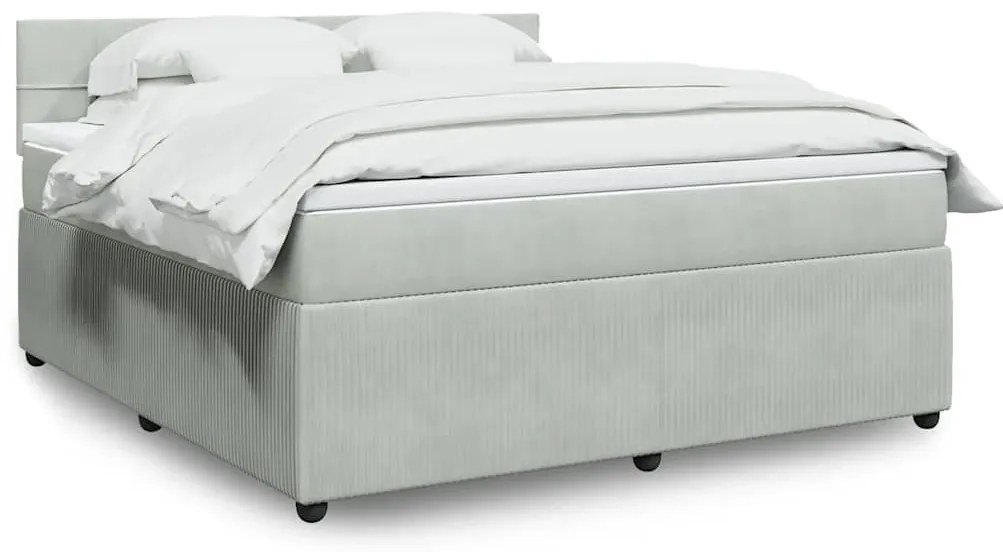 Box spring postel s matrací světle šedá 180x200 cm samet 3290106