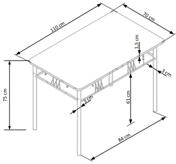 Jídelní set FAUST kov/dub sonoma