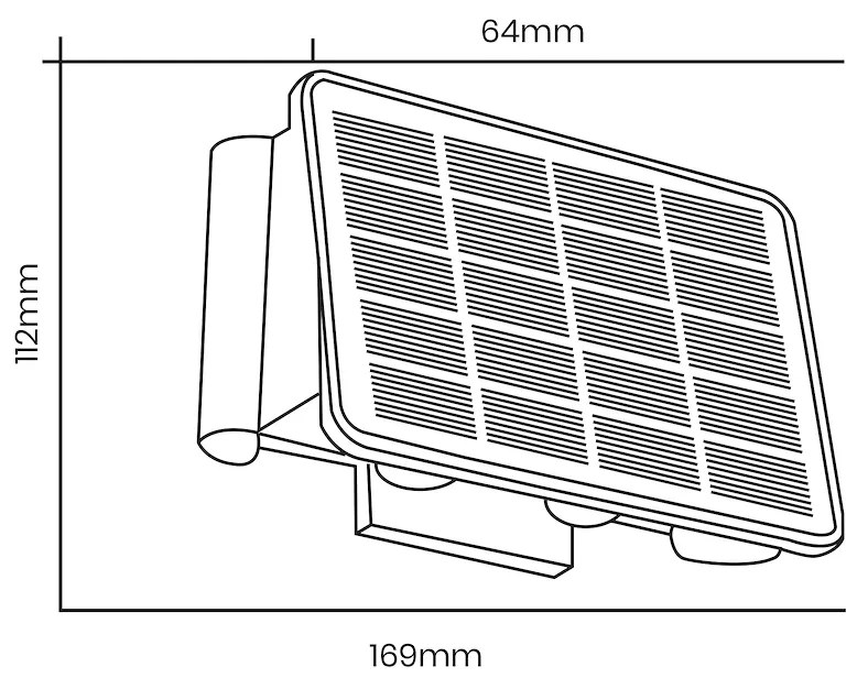 Exteriérové solární nástěnné LED svítidlo Alf2, 1x LED 2w, černá