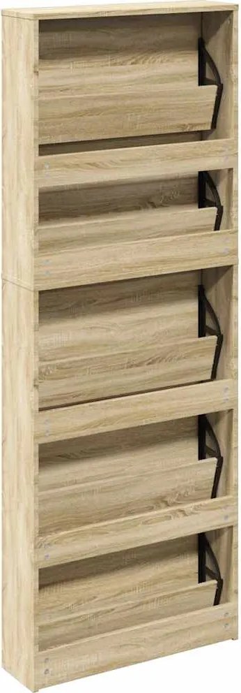 Botník pětipatrový zrcadlo dub 63 x 17 x 169,5 cm 273937