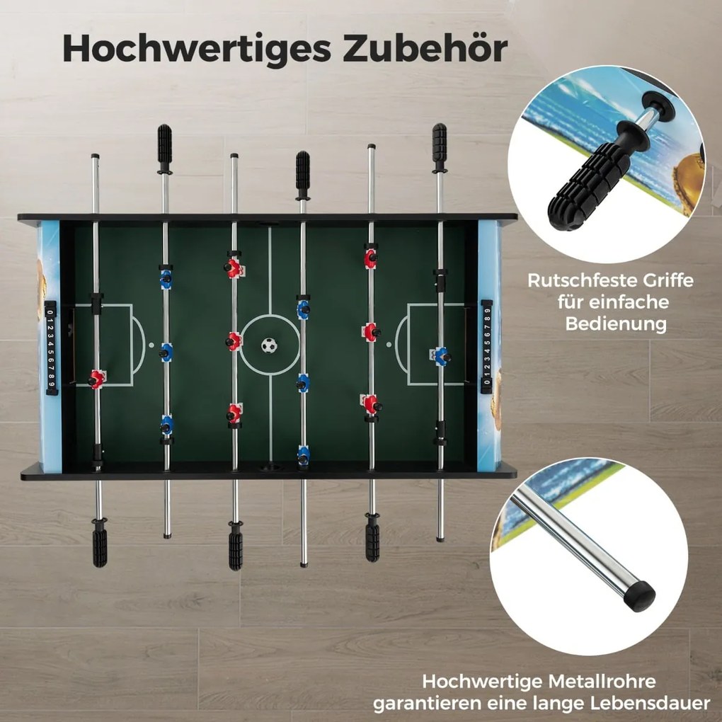 Costway 2 v 1 stolní fotbálek s 14 stolní fotbálek a 2 míče a střelec