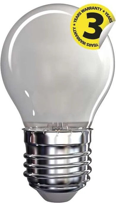 Emos LED žárovka Filament Mini Globe A++ matná 4W E27 teplá bílá