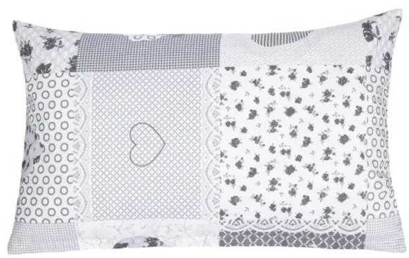 Bellatex Povláček bavlna na zip Srdce šedá rozměr 40x40 cm
