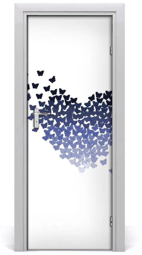 Samolepící fototapeta na dveře Srdce z motýlů 95x205 cm