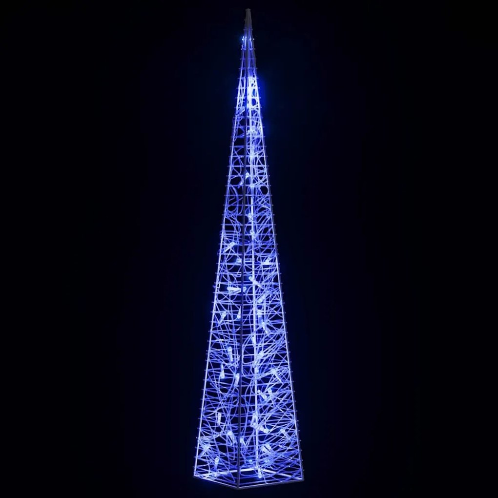 Akrylový dekorativní světelný LED kužel modrý 90 cm 328961