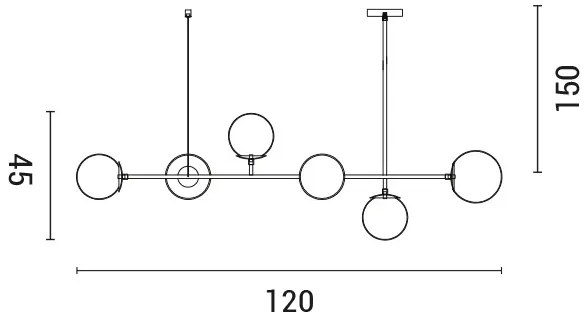 Lustr na lanku 6xE27/10W/230V zlatá