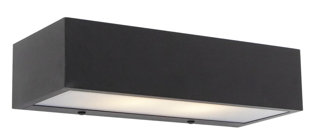 Designová obdélníková nástěnná lampa černá 25 cm - Houx