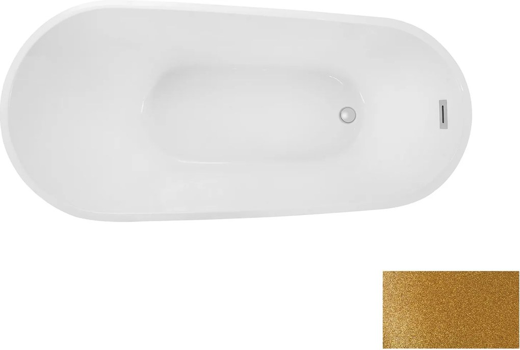 Besco Melody vana volně stojící 170 x 80 cm sifon grafit barva zlatá VANMELODY170GG1 Koupelny Bernold
