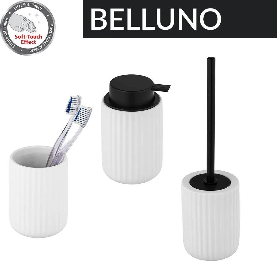 WC kartáč BELLUNO, keramika, bílá, Wenko