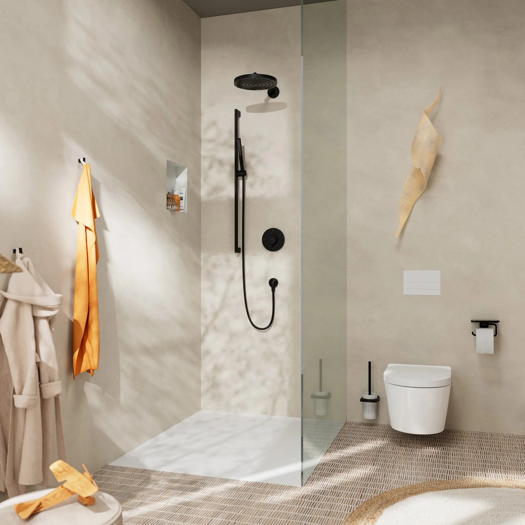 Hansgrohe ShowerSelect Comfort S, termostat pod omítku pro 2 spotřebiče, černá matná, HAN-15554670