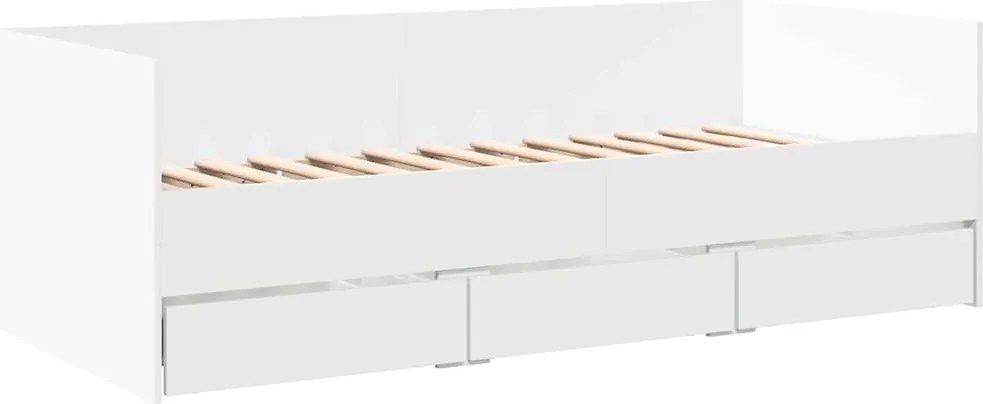 Válenda se zásuvkami bez matrace bílá 75 x 190 cm 3280832