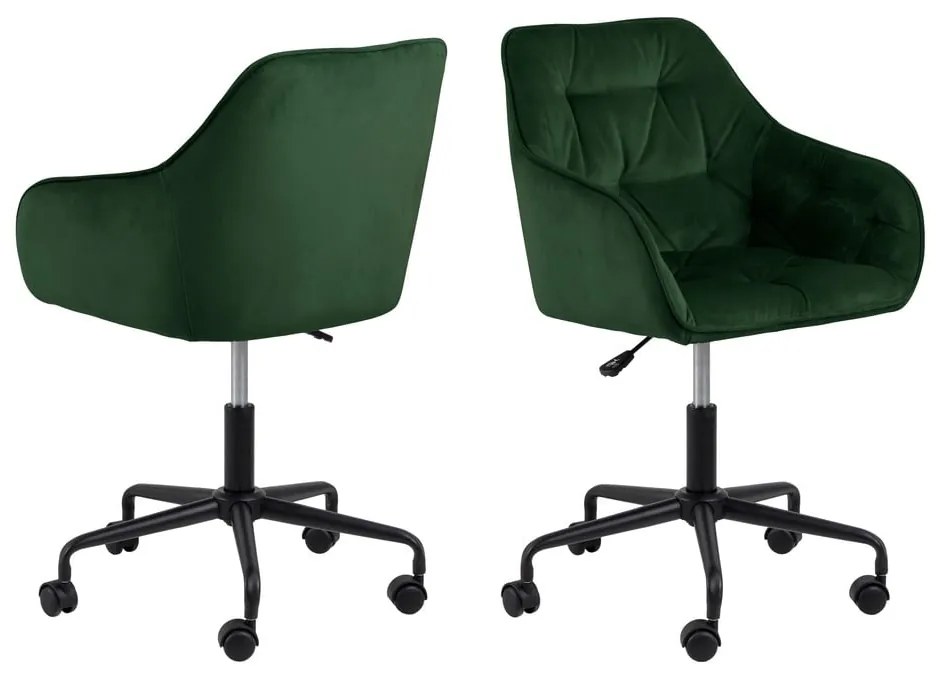 Zelená kancelářská židle se sametovým povrchem Actona Brooke